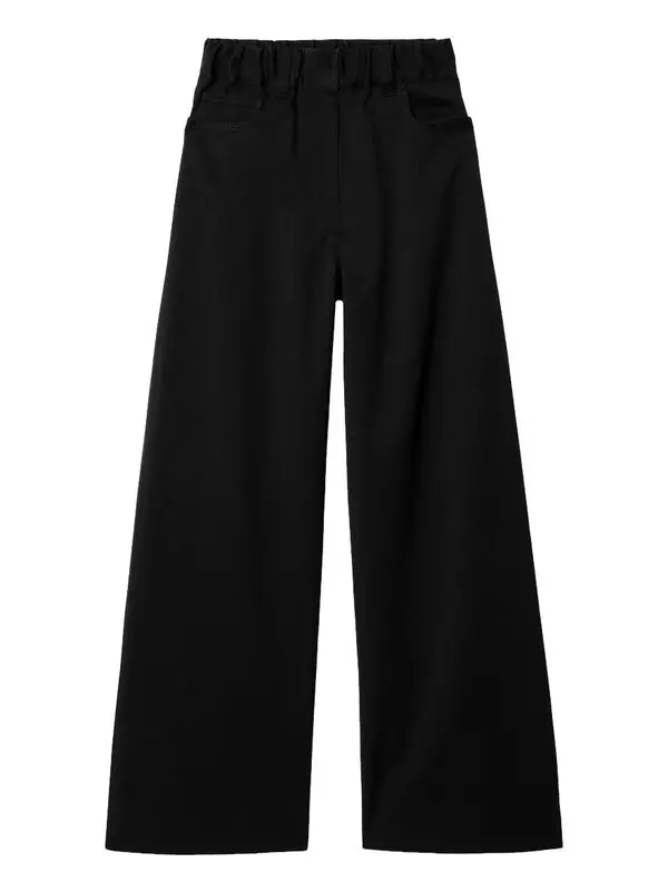 Cos Wide-leg Cotton Pants - Black