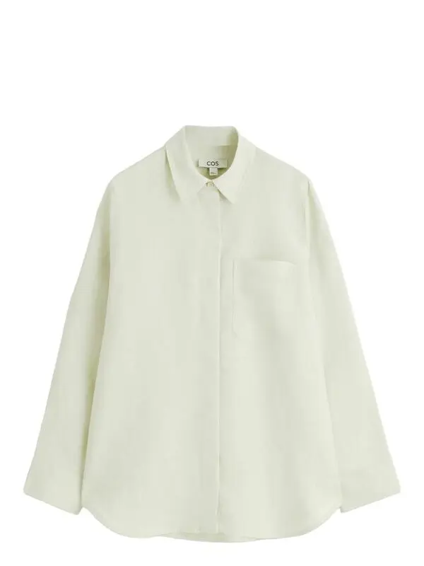 Cos Oversized Linen Shirt - Green
