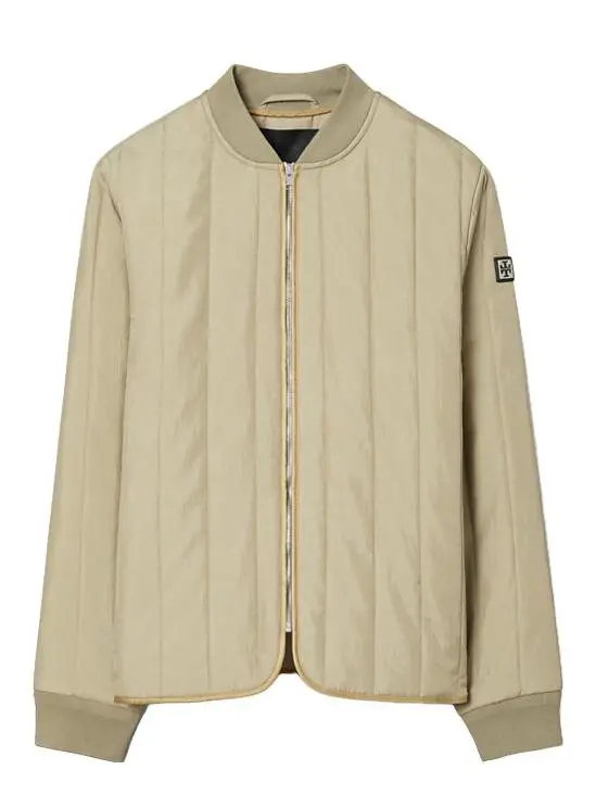 Tory Burch Quilted Nylon Jacket - Taupe Gray