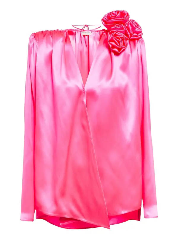 Magda Butrym Embellished Silk Blouse - Pink