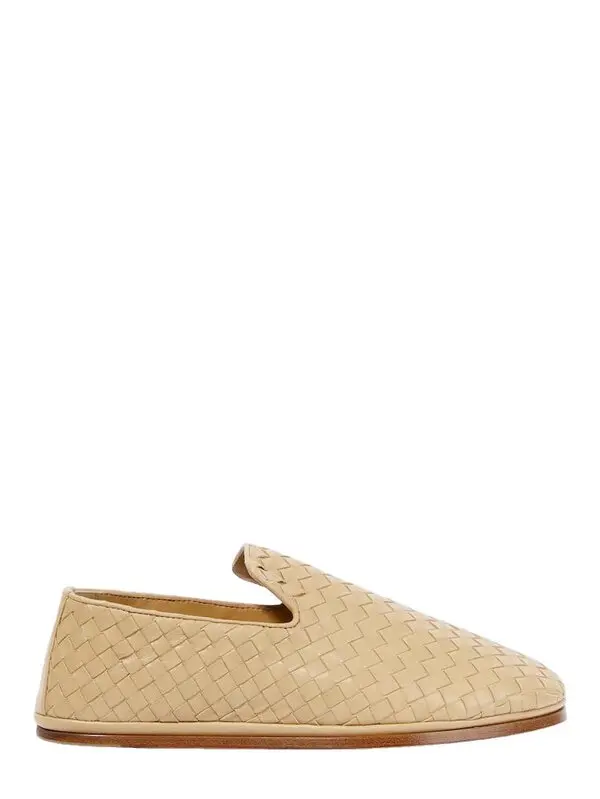 Bottega Veneta Intrecciato Leather Loafers - Beige