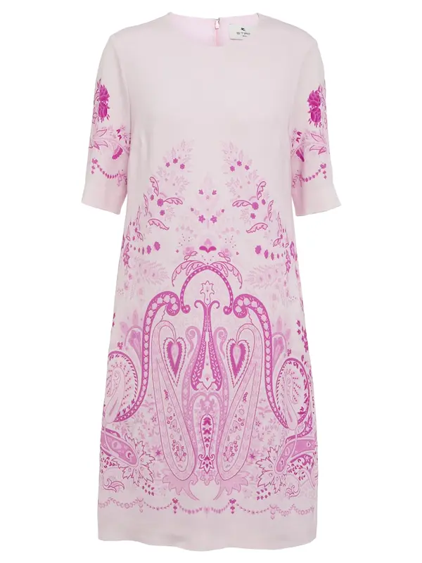 Etro Printed Mini Shift Dress - Pink