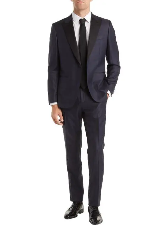 BOSS Huge Virgin Wool Blend Suit - Navy