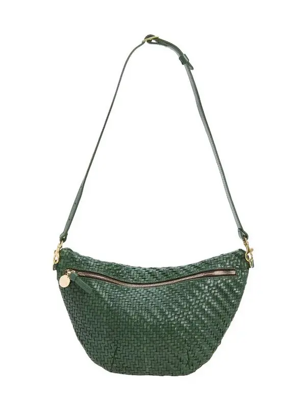 Clare V. Grande Woven Leather Belt Bag - Everg