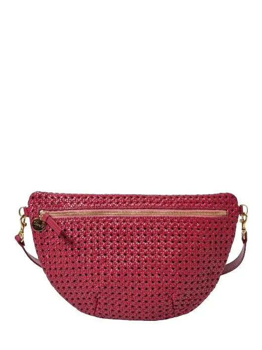 Clare V. Grande Woven Leather Belt Bag - Plummy