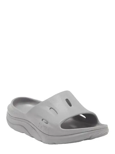 HOKA Gender Inclusive Ora Recovery Slide Sandal - Grey/grey