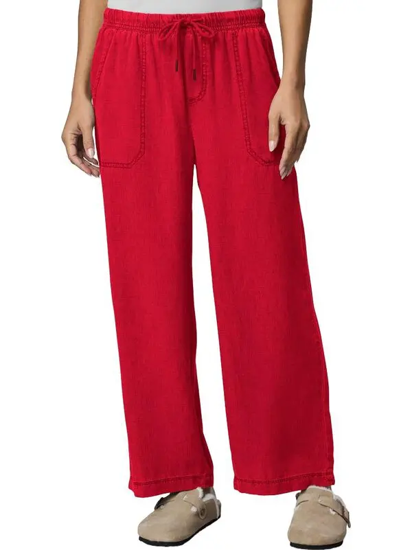 Splendid Angie Crop Wide Leg Pants - Rouge Red