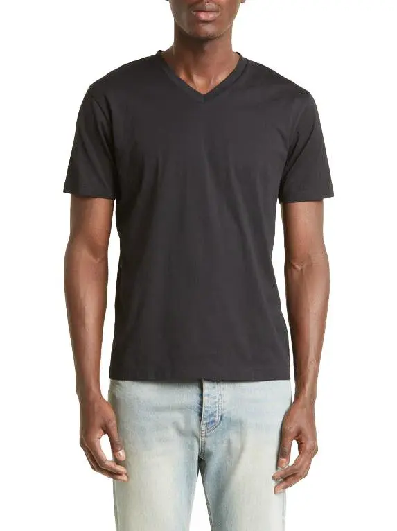 Sunspel V-neck T-shirt - Black