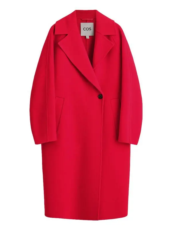 Cos Oversized Double-breasted Wool Coat - Red