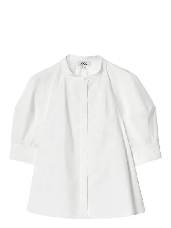 Cos Puff-sleeve Blouse - White