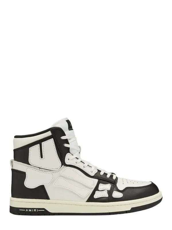 Amiri Skel Top Hi Leather Sneakers - Black/white