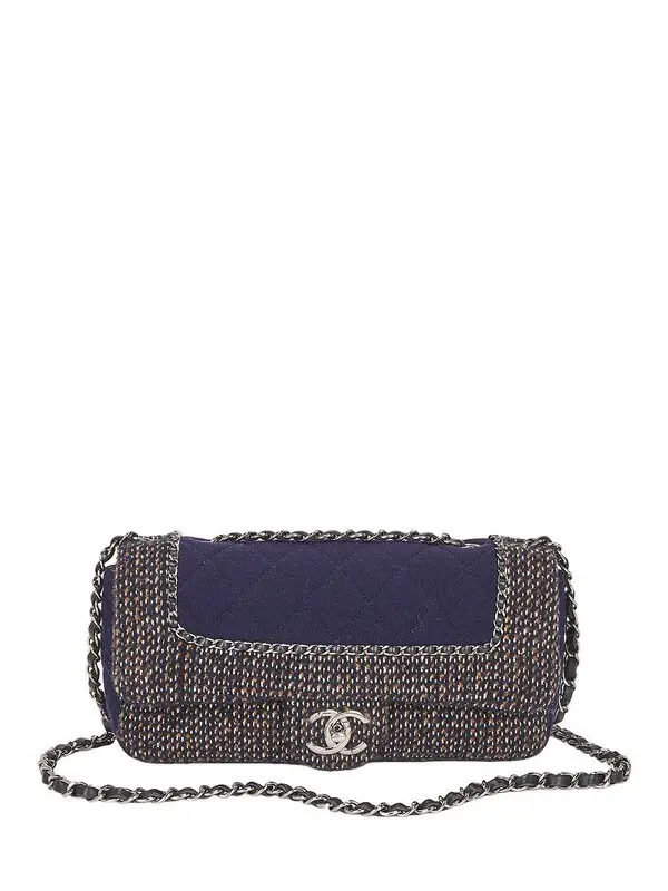 Chanel Tweed Flap Bag - Navy