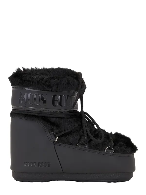 Moon Boot Icon Low Faux Fur Boots - Black