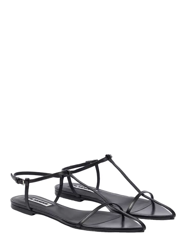 JIL SANDER Tripon Leather Sandals - Black