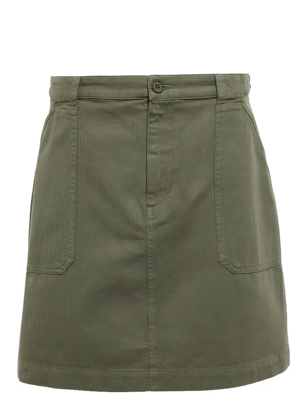 A.p.c. Lea Cotton Twill Mini Skirt - Green
