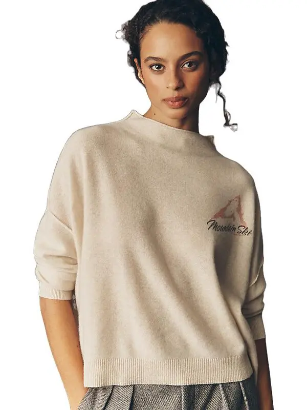 PILCRO Alani Cashmere Mock-neck Sweater - Skiing
