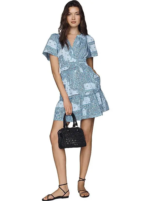 THE SOMERSET COLLECTION BY ANTHROPOLOGIE Somerset Mini Dress - Blue Scarf Print