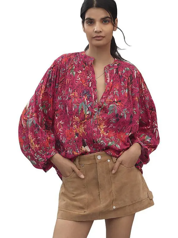 PILCRO Sidney Batwing Blouse - Pink