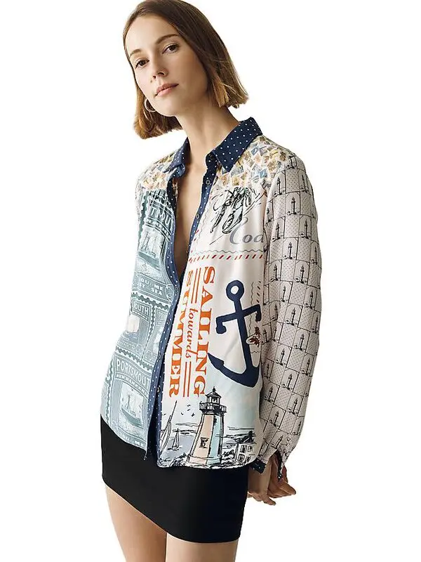 Maeve The Paz Buttondown Shirt - Ivory Stripe