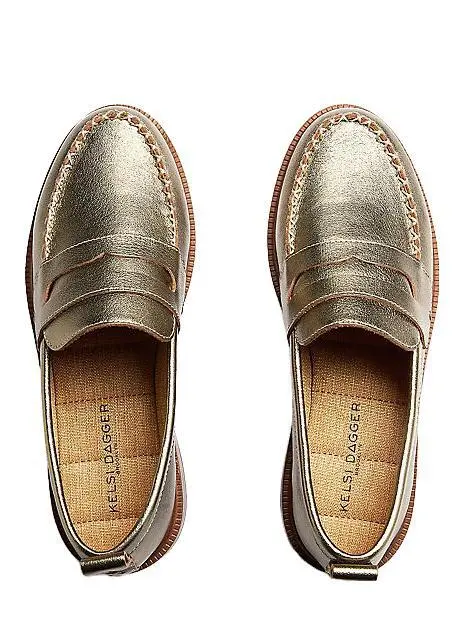 KELSI DAGGER BROOKLYN Lens Loafers - Gold Metallic