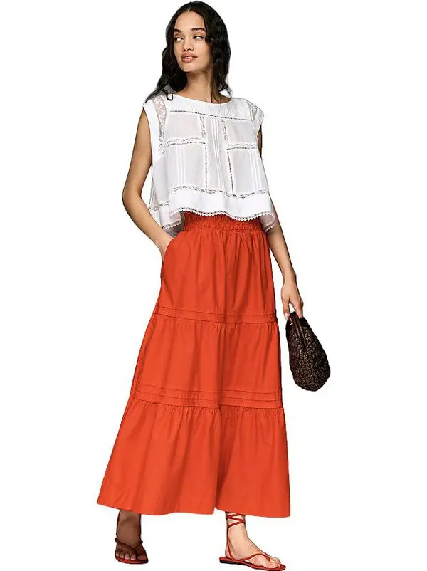 THE SOMERSET COLLECTION BY ANTHROPOLOGIE The Somerset Maxi Skirt - Roasted Chili