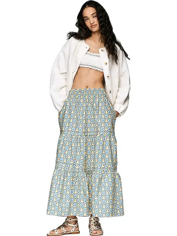 THE SOMERSET COLLECTION BY ANTHROPOLOGIE The Somerset Maxi Skirt - Yellow Ground