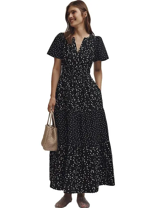 THE SOMERSET COLLECTION BY ANTHROPOLOGIE The Somerset Collection Maxi Dress - Black Dot
