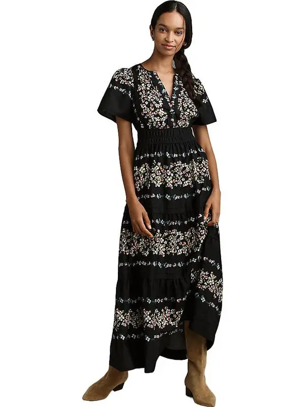 THE SOMERSET COLLECTION BY ANTHROPOLOGIE The Somerset Collection Maxi Dress - Black Floral