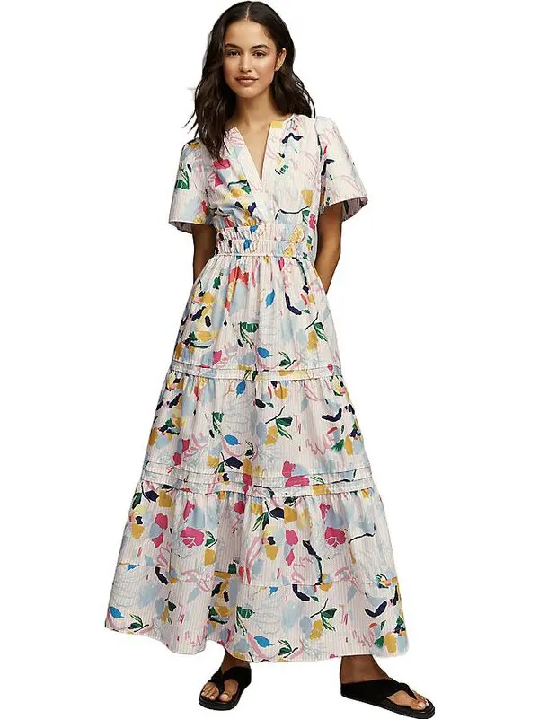 THE SOMERSET COLLECTION BY ANTHROPOLOGIE The Somerset Maxi Dress - Multi Floral Stripe