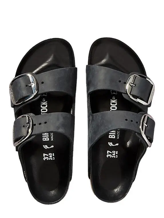 BIRKENSTOCK Arizona Big Buckle Nubuck Sandals - Faded Black