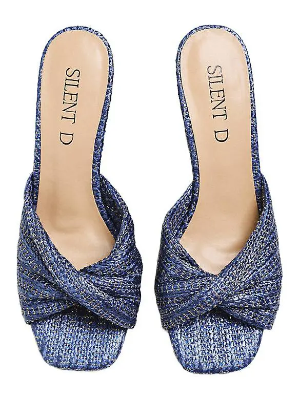 SILENT D Katia Wedges - Blue Raffia