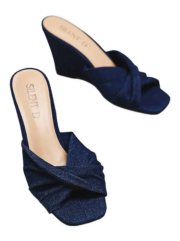 SILENT D Katia Wedges - Dark Denim