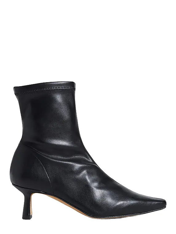 ANGEL ALARCON Pointed-toe Kitten-heel Boots - Black