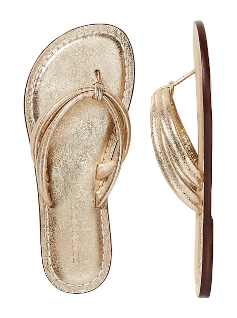 Bernardo Miami Leather Sandals - Gold