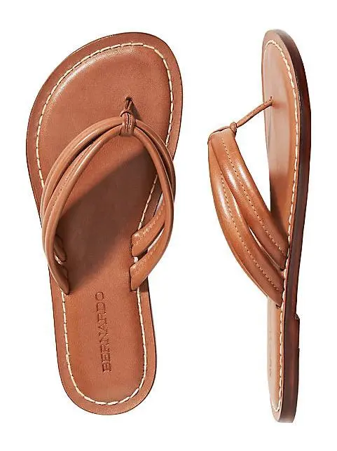 Bernardo Miami Leather Sandals - Honey