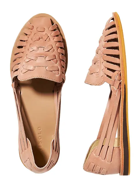 Anthropologie Nisolo Woven Leather Sandals - Pink