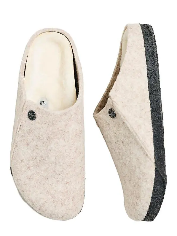 BIRKENSTOCK Zermatt Wool Felt Shearling Clogs - Eggnog/natural