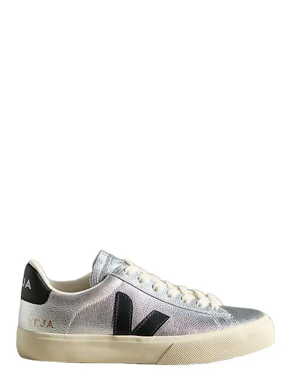 VEJA Campo Leather Sneakers - Silver/black