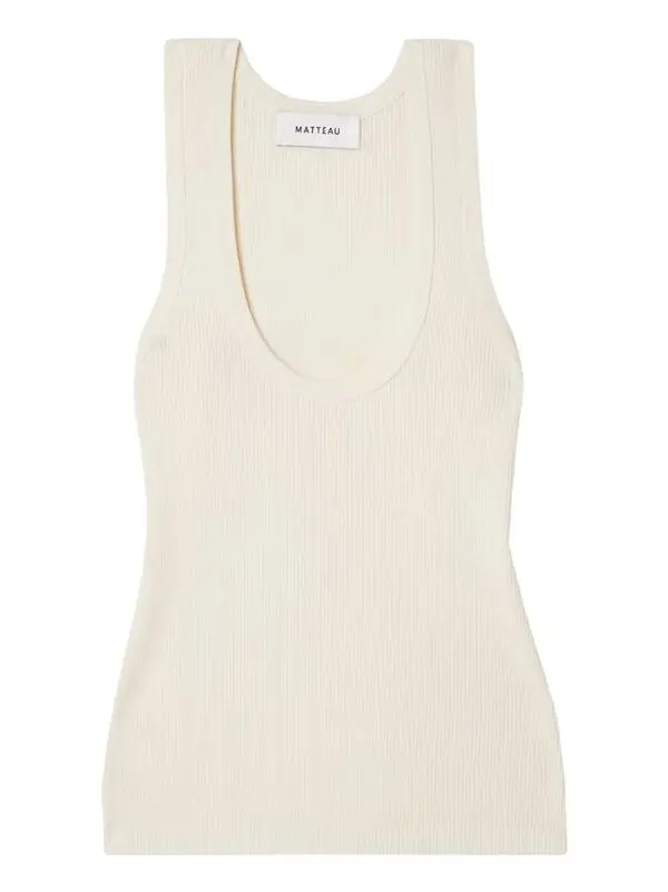 Matteau Ribbed-knit Tank - Ecru