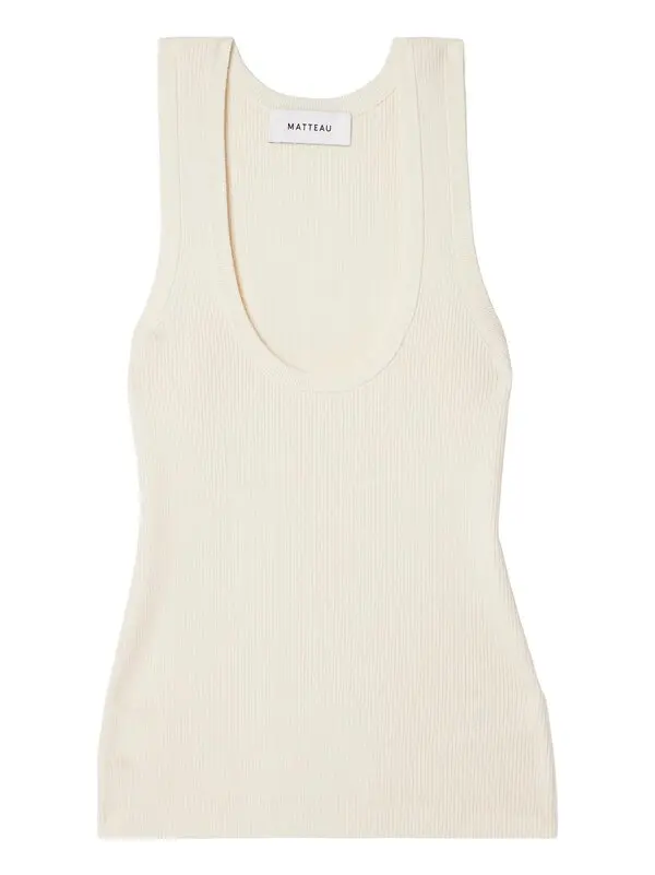 Matteau Ribbed-knit Tank - Neutrals