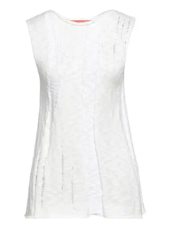 VIRGINIA BIZZI Sleeveless Knit Top - White