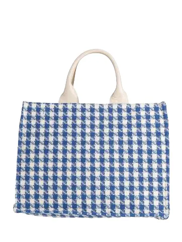 MARC ELLIS Houndstooth Tweed Tote - Blue