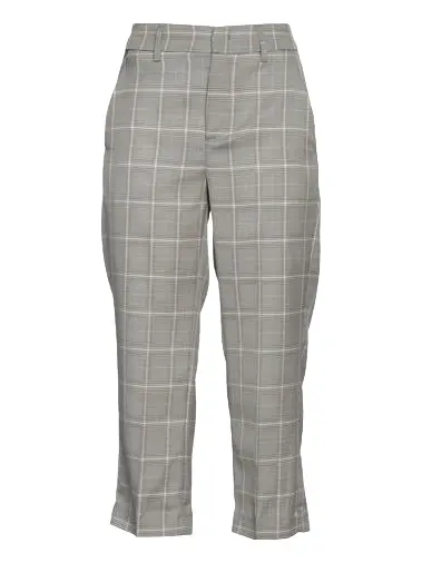 DONDUP Plaid Viscose & Virgin Wool Pants - Grey
