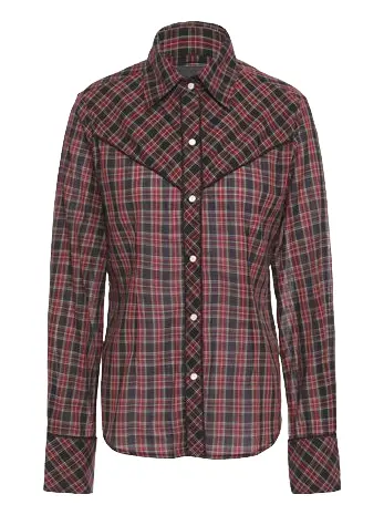 NILI LOTAN Tartan Patterned Shirt - Red
