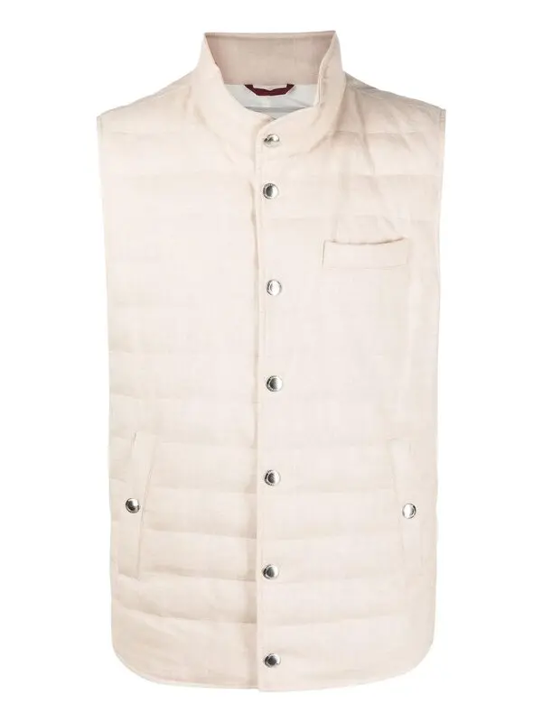 Brunello Cucinelli Feather-down Padded Gilet - Neutrals