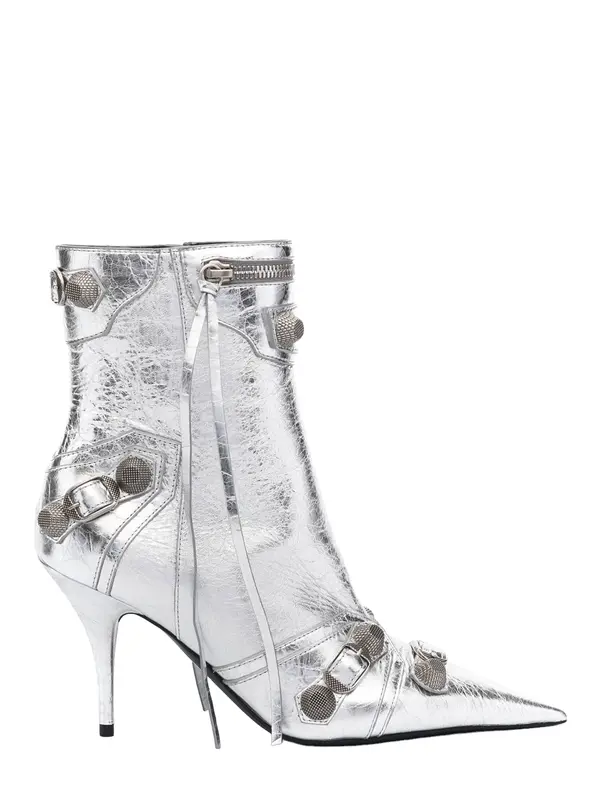 Balenciaga Cagole 90mm Ankle Boots - Silver