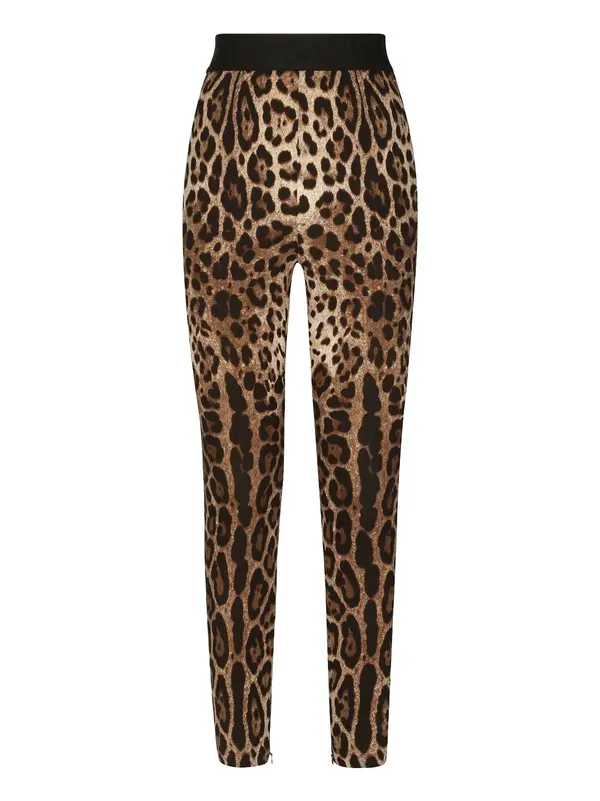 Dolce & Gabbana Leopard-print Slim-cut Leggings - Brown