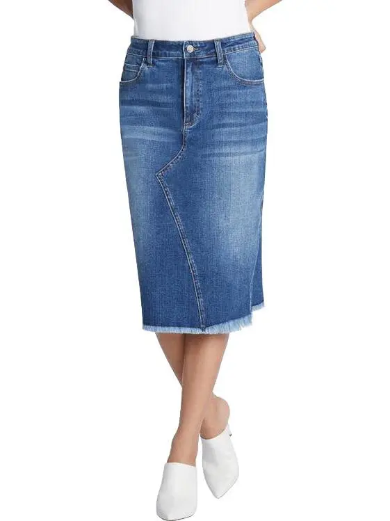 WASH LAB DENIM Reveal Denim Midi Skirt - Beach Blue
