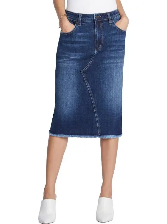 WASH LAB DENIM Reveal Denim Midi Skirt - Valley Blue