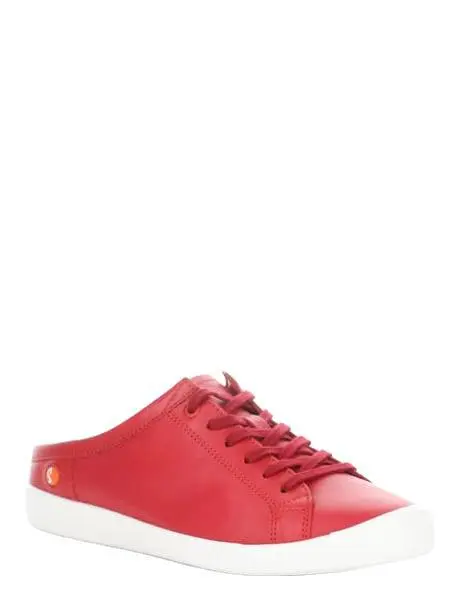 Fly London Idle Leather Sneakers - 004 Cherry Red Smooth